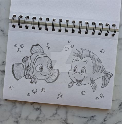 Nemo Meets Flounder By Claireecreates On Deviantart