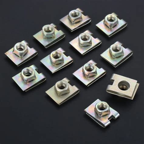 20 Pcs 금속 스프링 U 형 플레이트 너트 속도 클립 M6 자동차 패널 방어 자동차 자동차 패스너 부품자동 잠금장치