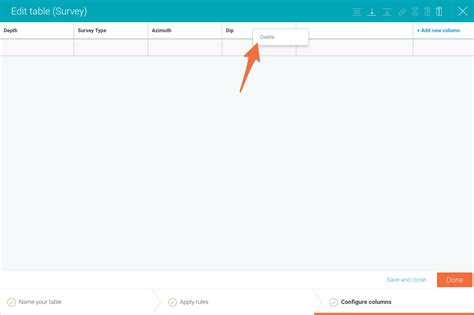 Delete A Table Column MX Deposit Support