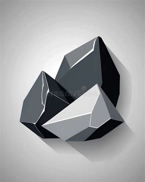 A Stylized Depiction Of A Multifaceted Crystal With Sharp Edges And A