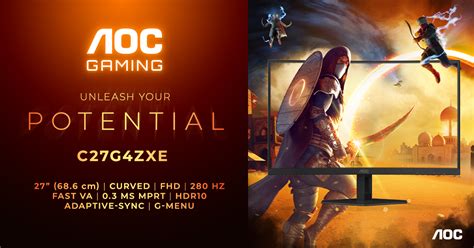 AGON By AOC Announces AOC GAMING C27G4ZXE 280Hz Curved Gaming Monitor Funky Kit