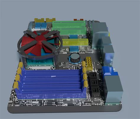 Motherboard Or Computer Chip 3d Model By Japanzanuda