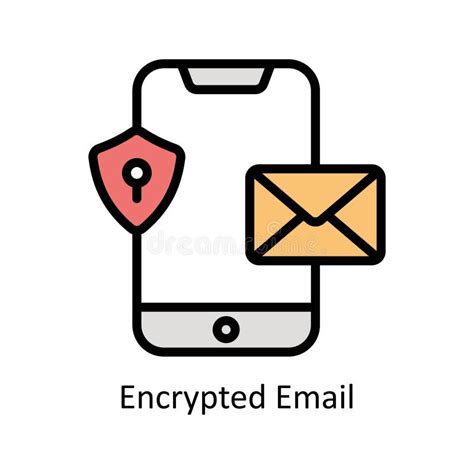Encrypted Email Vector Filled Outline Icon Style Illustration Eps 10 File Stock Vector