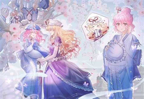 Yakumo Yukari And Saigyouji Yuyuko Touhou Drawn By Panghulao Danbooru