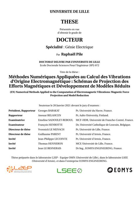 Pdf Numerical Methods Applied To The Computation Of Electromagnetic