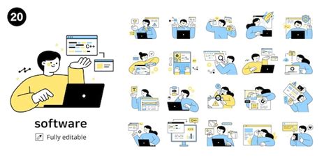 premium vector software developer designer mega set of programming