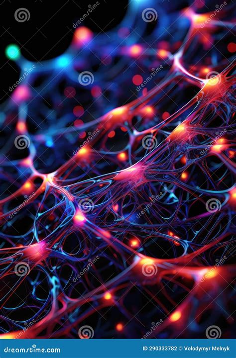 Close Up Of Neurons Cells Neural Network Nervous System Stock