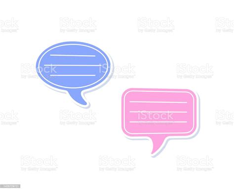 스티커 음성 거품 총알 저널 프레임 만화 스타일의 고립 된 벡터 귀여운 국경 핑크와 퍼플 엘리먼트 0명에 대한 스톡 벡터 아트 및 기타 이미지 Istock