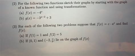 solved 2 for the following two functions sketch their