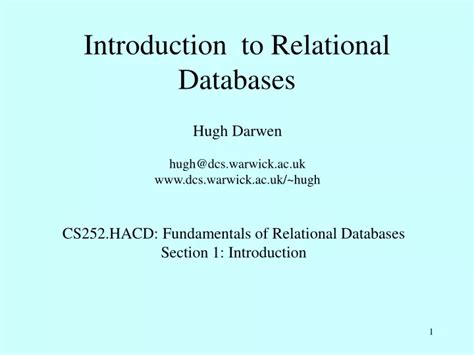 Ppt Introduction To Relational Databases Powerpoint Presentation