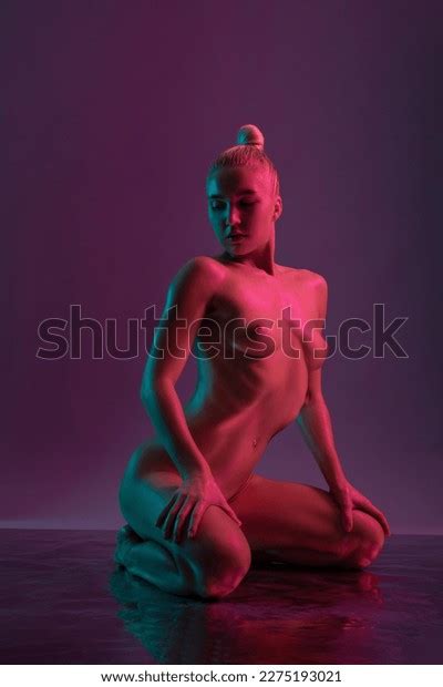 Naked Woman Color Light On Mirror Stock Photo Shutterstock