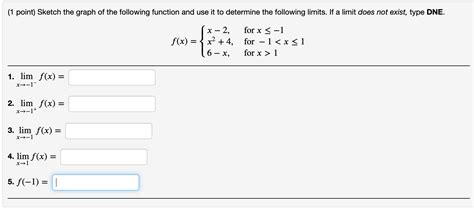 solved 1 point sketch the graph of the following function
