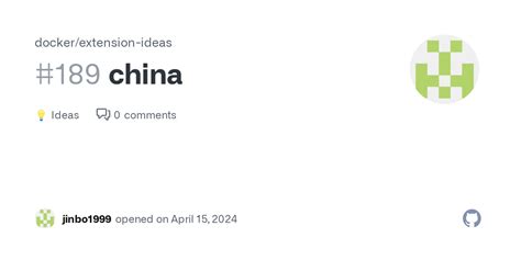 China · Docker Extension Ideas · Discussion 189 · Github