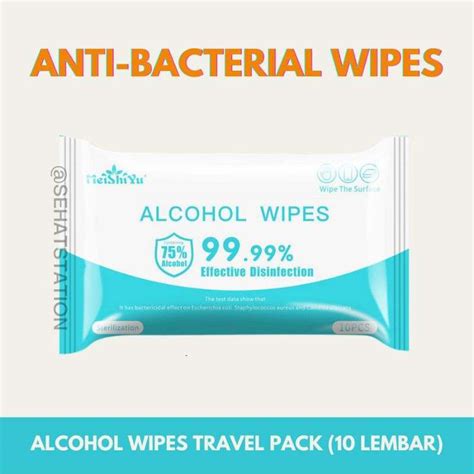 Promo Tisu Basah Alkohol Antiseptic Anti Virus Alcohol Wipes Tissue Isi 10 Diskon 44 Di Seller