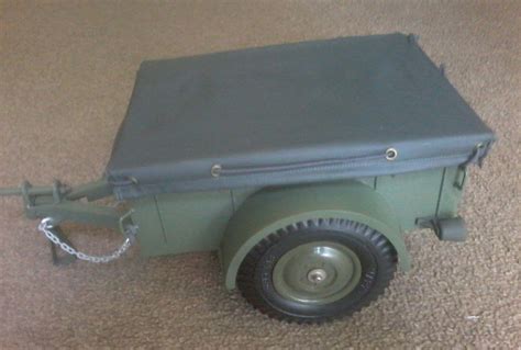16 Scale Custom Marx Gi Joe Jeep Trailer Army With Trailer Cover