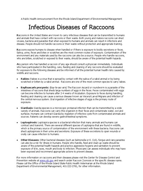 Infectious Diseases Of Raccoons Pdf Rabies Medical