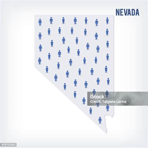 Vector People Map Of Of State Of Nevada The Concept Of Population Stock