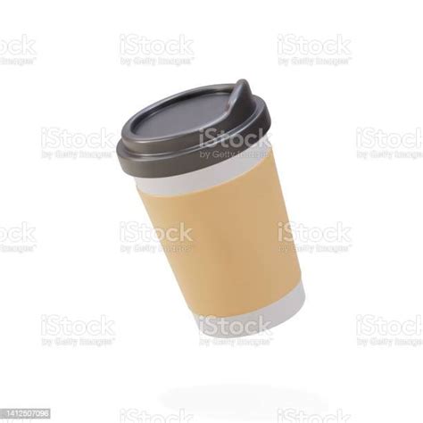 흰색 배경에 3d 종이 커피 컵 벡터 일러스트레이션 0명에 대한 스톡 벡터 아트 및 기타 이미지 0명 갈색 개념 기호 Istock