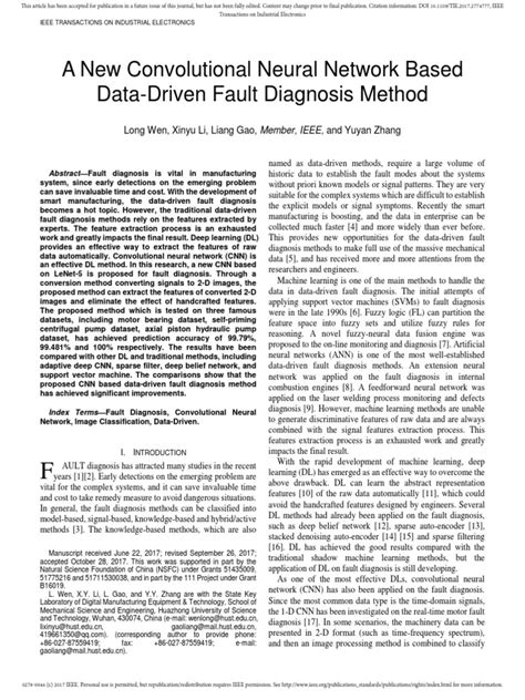 a new convolutional neural network based data driven fault diagnosis