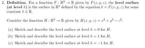 solved 2 definition for a function f r3 r given by