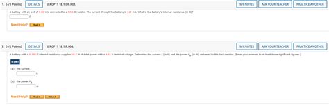 Solved 1 [ 1 Points] Details Sercp11 18 1 Op 001 My Notes