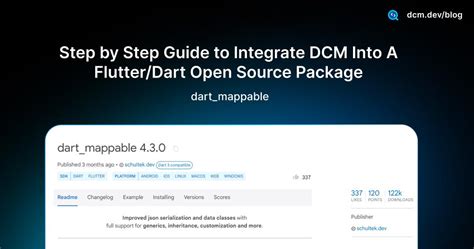 Step By Step Guide To Integrate Dcm Into A Flutter And Dart Open Source Package Dartmappable