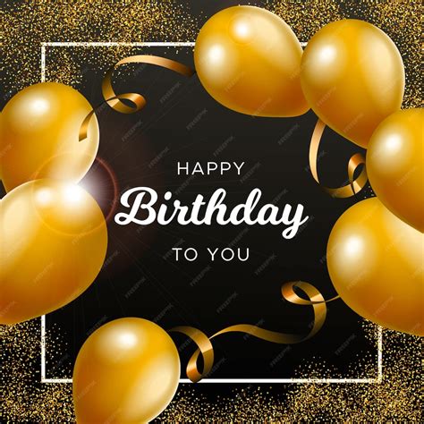 Premium Vector Birthday Background With Golden Balloons