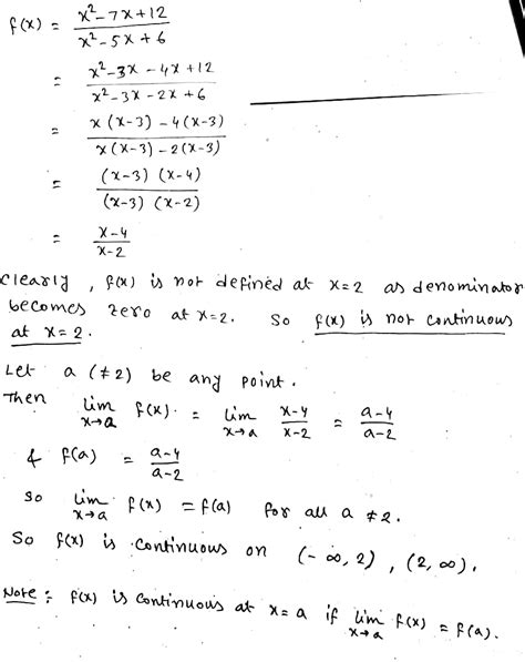 Solved Write The Intervals On Which The Function Is Continuous Fx