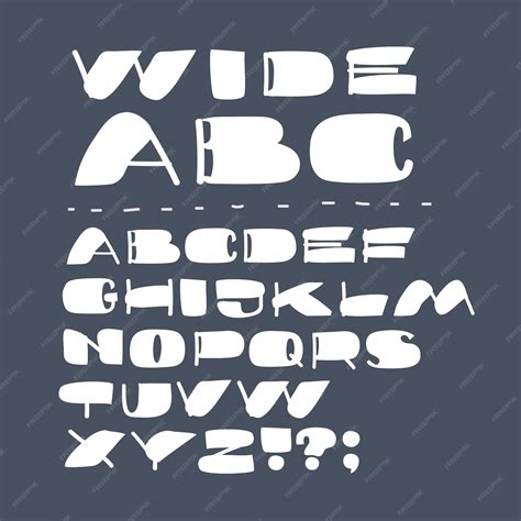 Diseño De Alfabeto Con Letras Anchas Vector Premium
