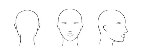 인간의 머리 아이콘 세트 여성 머리의 다른 각도 보기 이발소 미용실에 대한 헤드 가이드라인 벡터 그림 각도에 대한 스톡 벡터 아트 및 기타 이미지 Istock