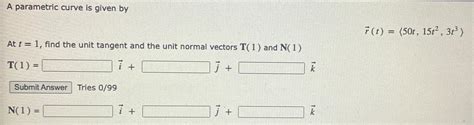 solved a parametric curve is given