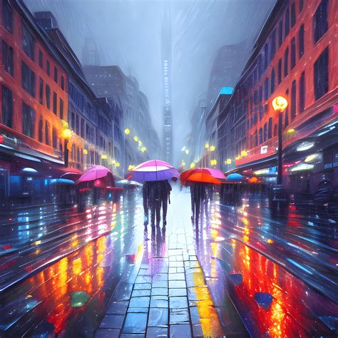 Rainy Night In The City Digital Art By Large Wall Art For Living Room