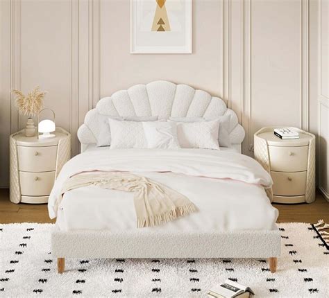 Scallop Double Boucle Bed Double Beds