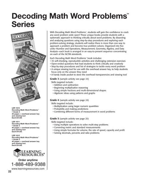 Decoding Math Word Problems Learning Resources