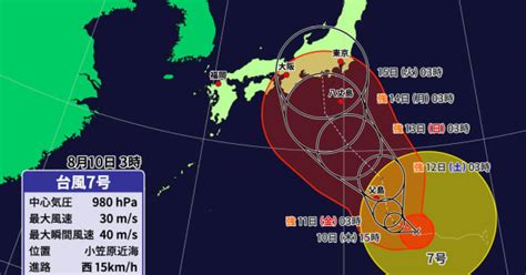 台風7号 土曜日にかけて小笠原諸島に接近へ 暴風・高波・大雨に警戒 週明けは東～西日本に強い勢力で近づくおそれ ウェザーマップ