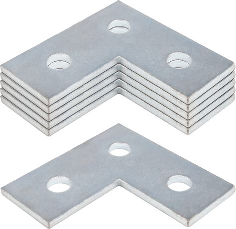 Tsss 6 Pcs 3 Holes L Connector Angle Flat Plate Fitting Bracket Fit For