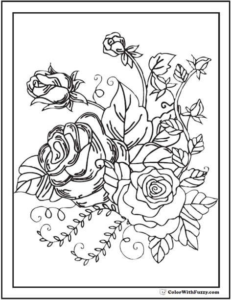 Rose Garden Coloring Pages At Free Printable