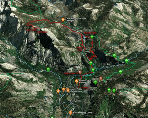 Yosemite Half Dome Hike Map