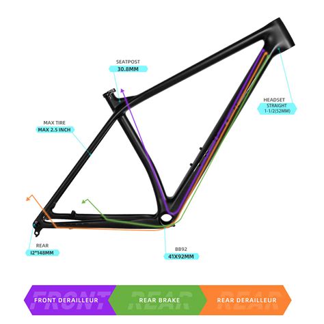 Fm M039 Carbon One Piece Boost Mtb Frame Tideacebike