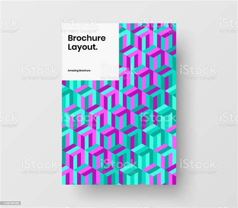 현대 첫 페이지 A4 디자인 벡터 일러스트 레이 션입니다 트렌디한 모자이크 육각형 엽서 레이아웃 0명에 대한 스톡 벡터 아트 및 기타 이미지 Istock