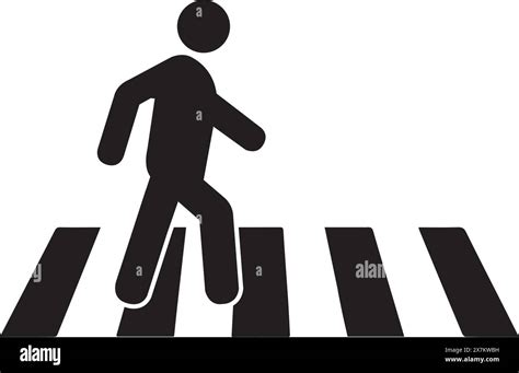Pictogram Of Man Walking On Pedestrian Crossing Stock Vector Images Alamy