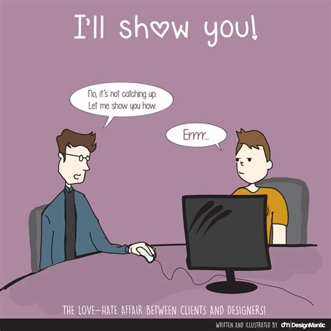 illutrations capture love hate relationship between designers and