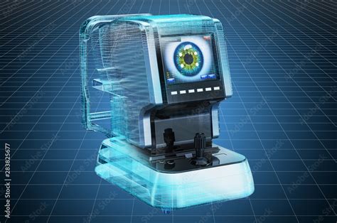 Visualization 3d Cad Model Of Auto Refractometer 3d Rendering Stock