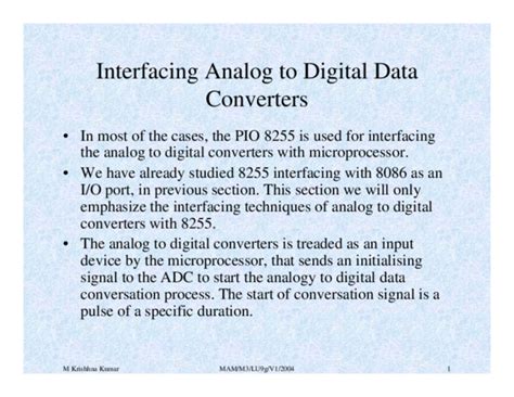 Pdf Adc Interfacing With 8086