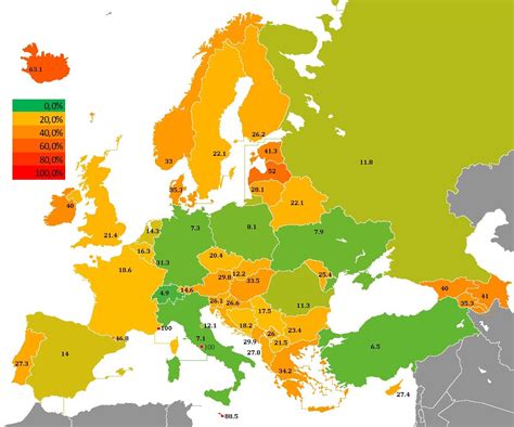 Percentage Of Inhabitants Of European Countries Living In The Capital