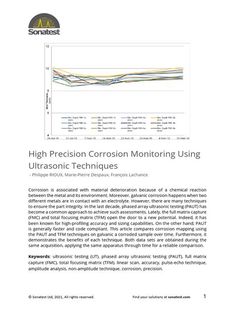 High Precision Corrosion Monitoring Using Ultrasonic Techniques Pdf Corrosion Anode