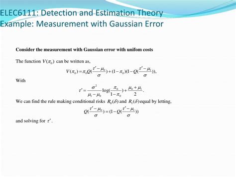 Ppt Elec6111 Detection And Estimation Theory Minimax Hypothesis