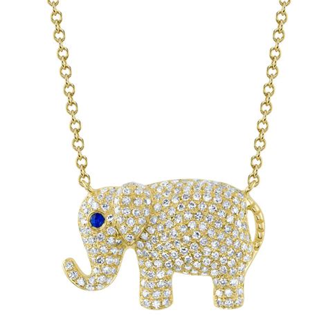 14k Gold Elephant Diamond Necklace Sage Designs La