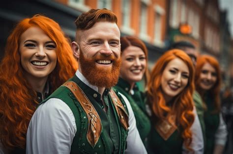 Premium Photo Ginger Friends Celebrating St Patrick S Day In Parade