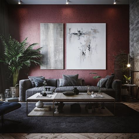Burgundy Accent Wall Living Room Couches How To Decorate A Living Room